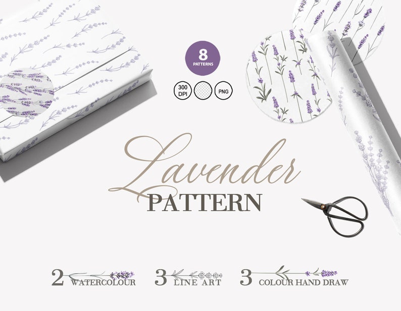 Lavender Floral Digital Background. Lavender Print Seamless - Etsy