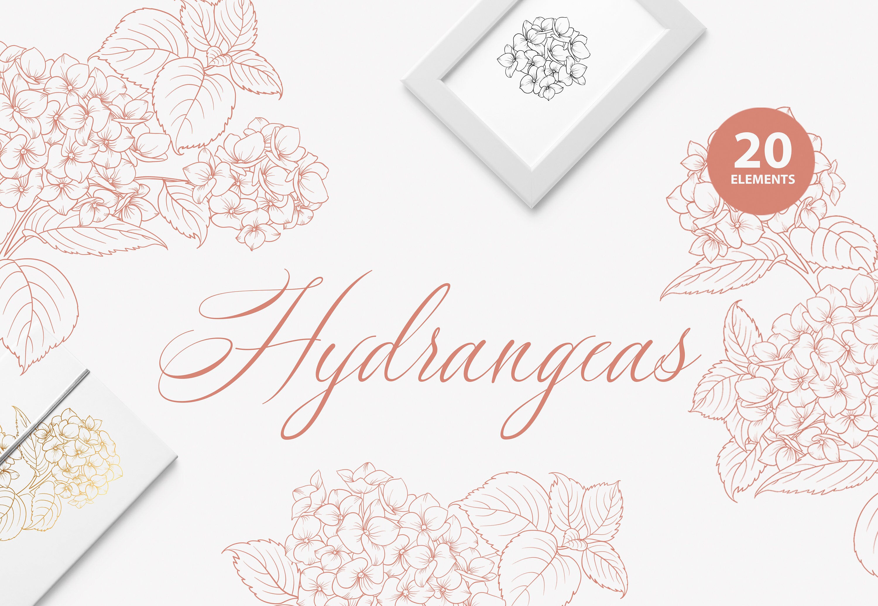 Hydrangea Svg PNG Hydrangea Plant Floral Svg Black and - Etsy