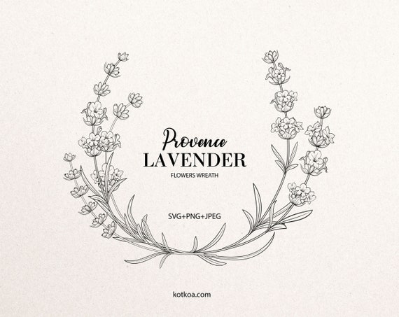 Lavender Plant Line Art. Flower Garland of Lavender Plant. - Etsy