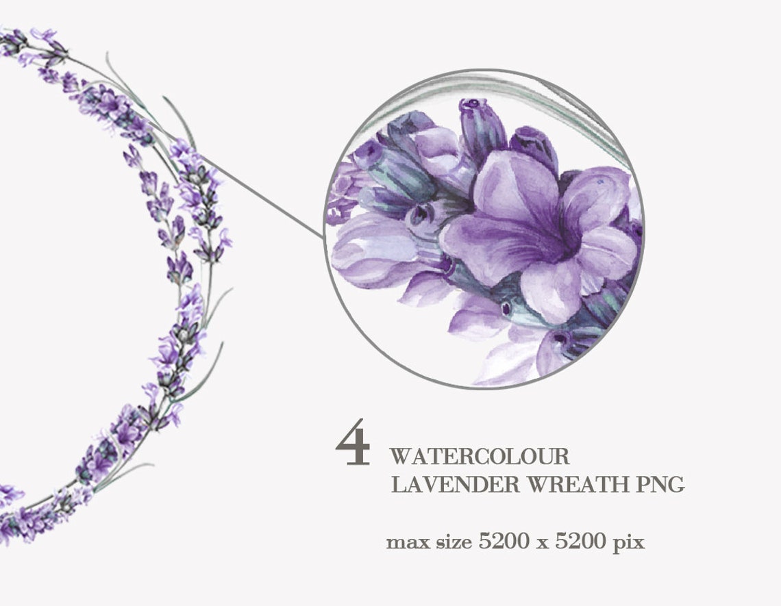 Lavender Wreath Flower Frame Png. Digital Lavender Herb. - Etsy