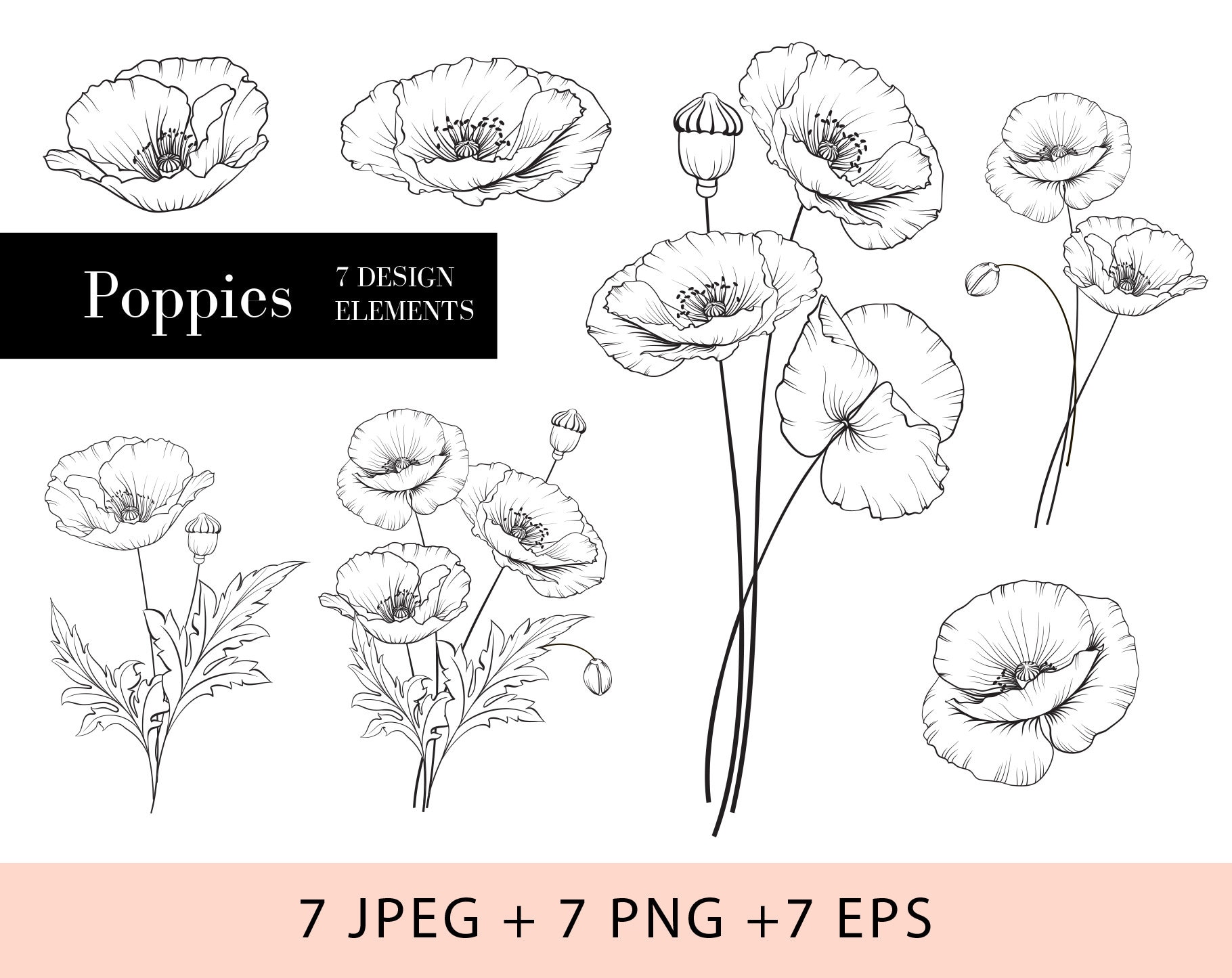 Poppy Line Drawing Tattoo
