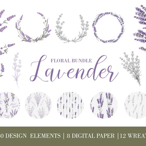 Lavender Bundle 60 Design Elements Lavender Herb Lavender - Etsy