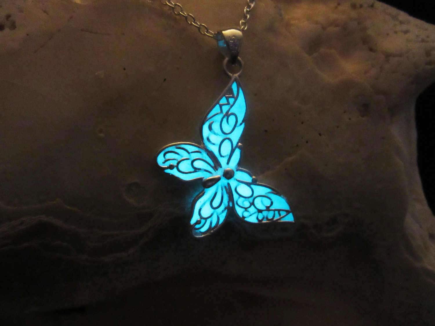 Butterfly Necklace Glow in the Dark - Etsy