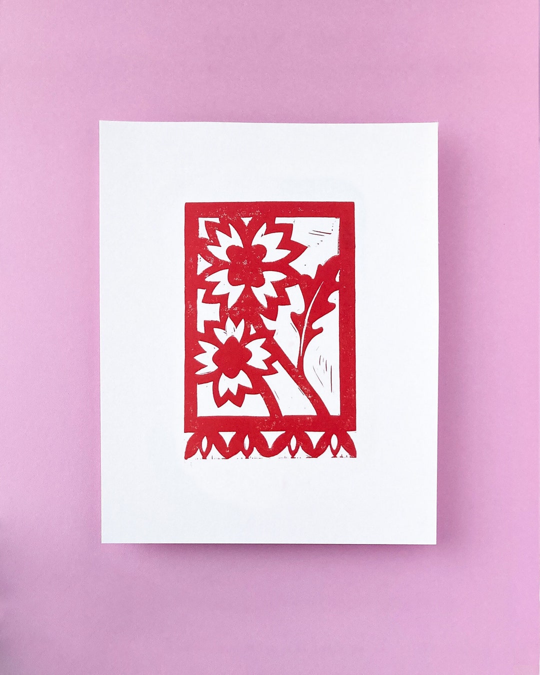 Texas Wildflower Original Block Print - Papel Picado Wildflower Series ...