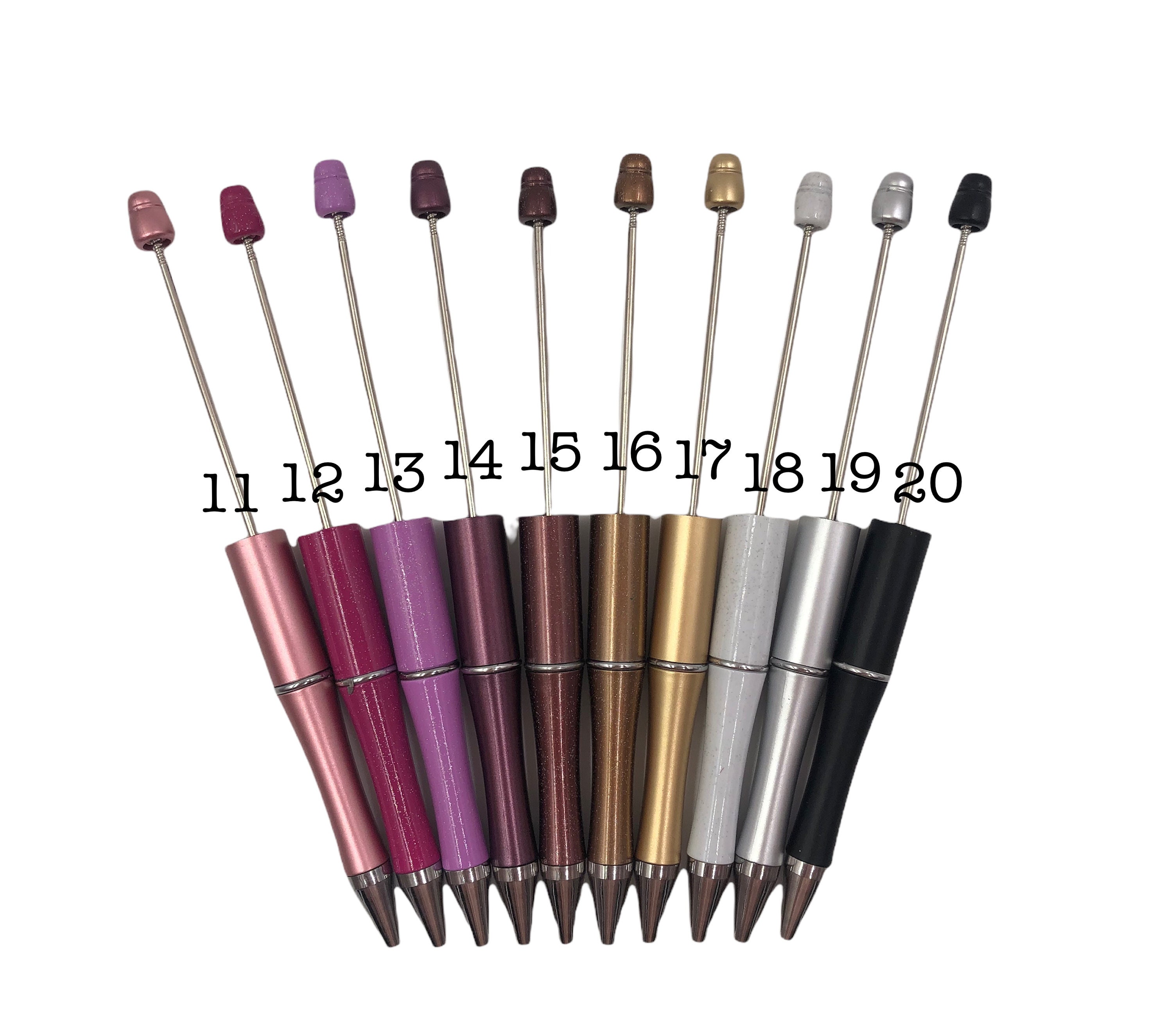 Pens Bulk 24-Pack DIY Beadable Pens 4-in-1 Multicolor | Transparent ...