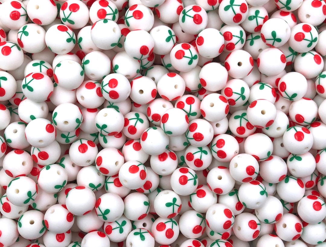 15mm Cherry Print Silicone Beads - Etsy