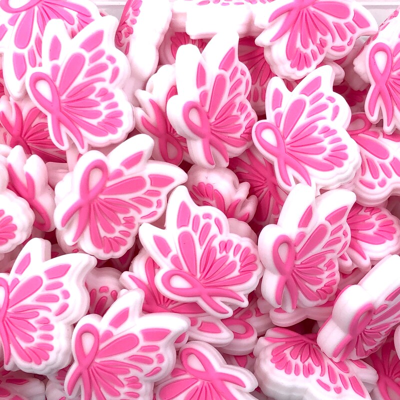 Pink Ribbon Beads - Etsy