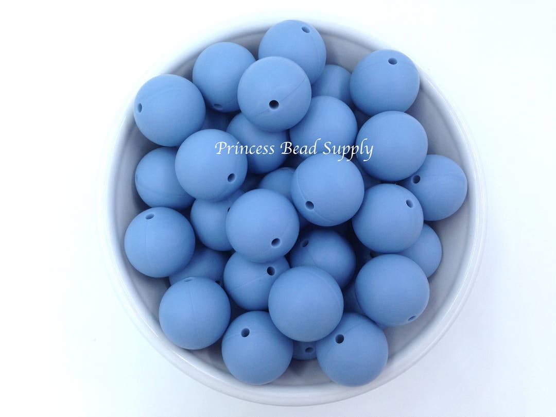 19mm Powder Blue Silicone Beads, 5 or 10 Blue Silicone Beads Beads ...