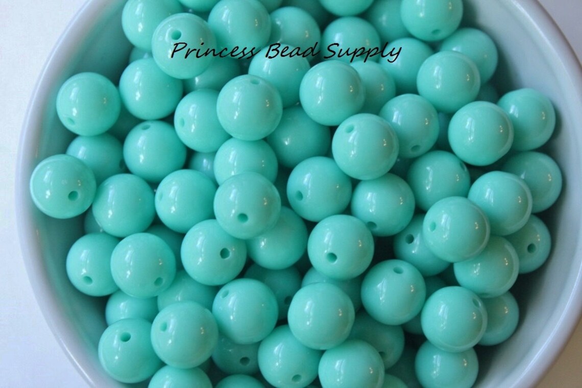 12mm Mint Solid Beads Set of 20 or 50 Mini Chunky Beads - Etsy
