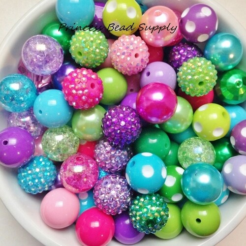 50 or 100 Pink 20mm Chunky Bulk Beads Bulk Bead Mix - Etsy