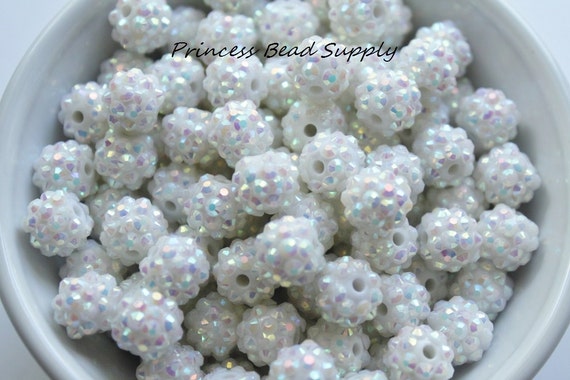 12mm White Rhinestone Beads Set of 10 20 or 50 12mm | Etsy