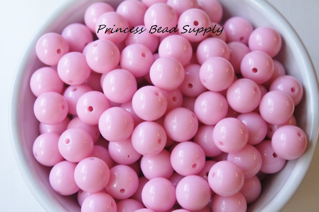 12mm Light Pink Solid Beads Set of 20 or 50, Mini Chunky Beads, Chunky ...