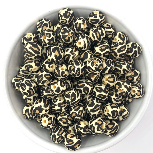 12mm Leopard Silicone Beads Leopard Silicone Beads Animal - Etsy