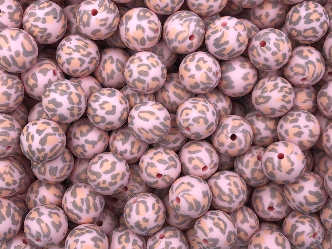 15mm Pink Cheetah Print Silicone Beads - Etsy