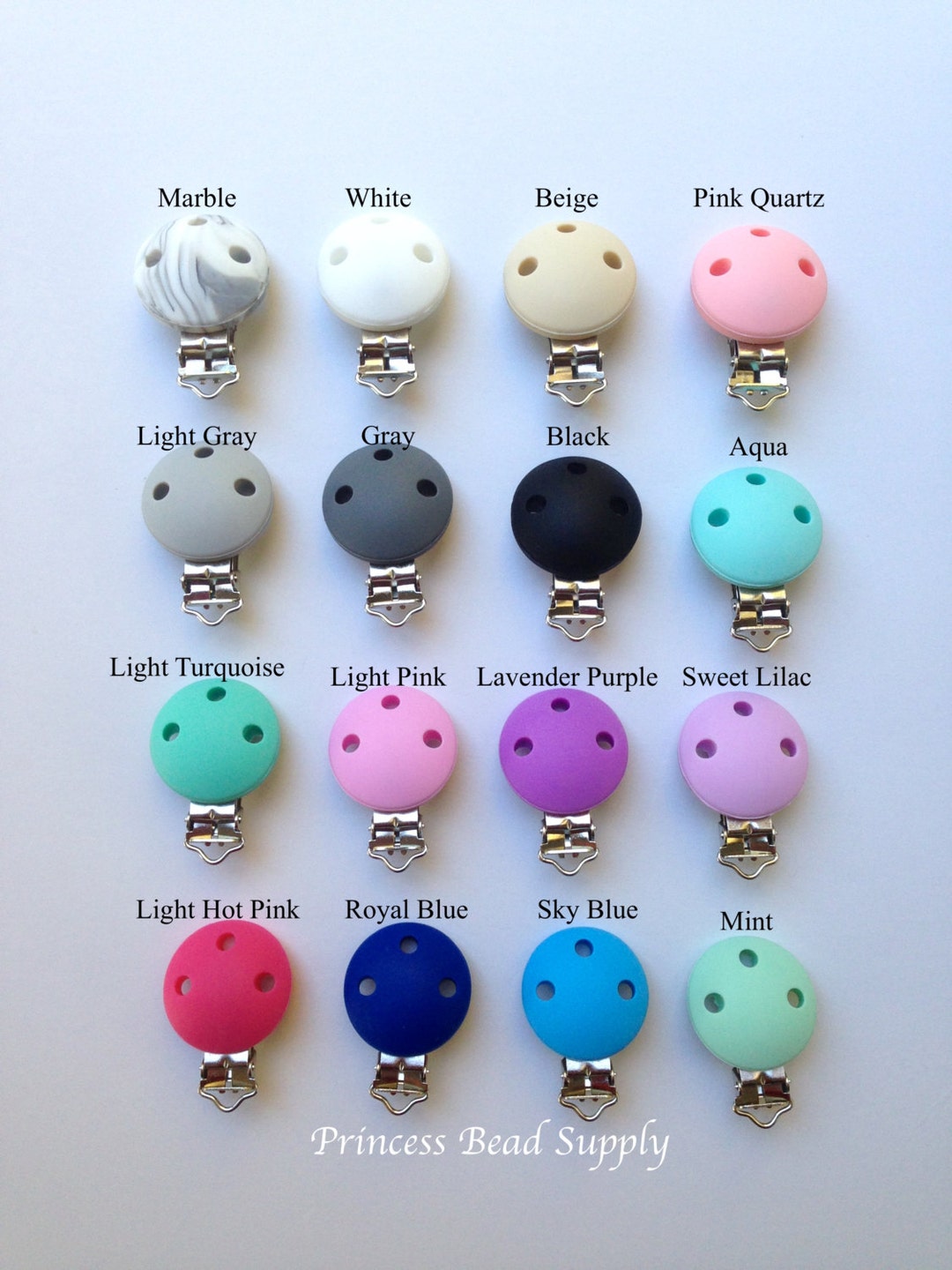 Salecircle Pacifier Clip, Round Silicone Pacifier Clip, Paci Clip ...