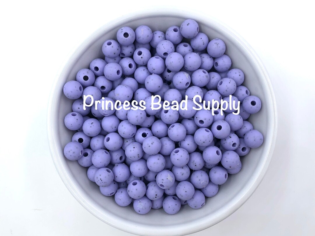 9mm Periwinkle Speckled Silicone Beads, Round Silicone Beads, Beads ...