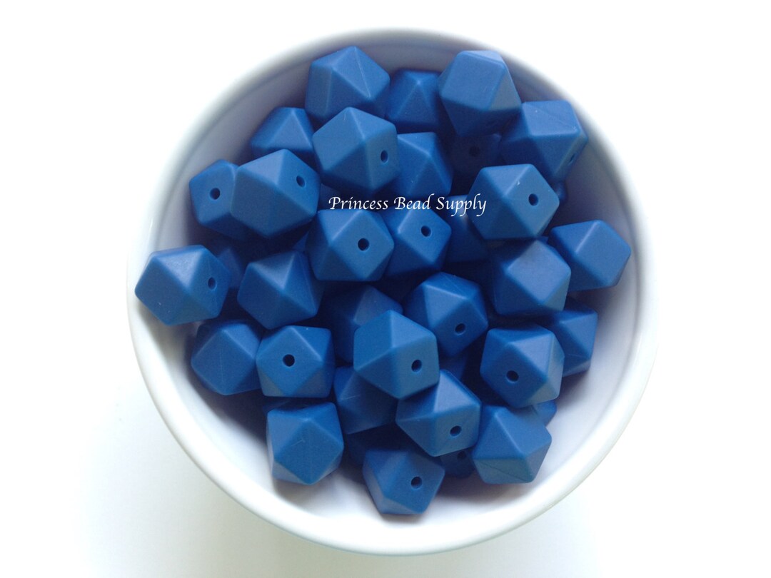 14mm Sapphire Blue Mini Hexagon Silicone Beads - Etsy