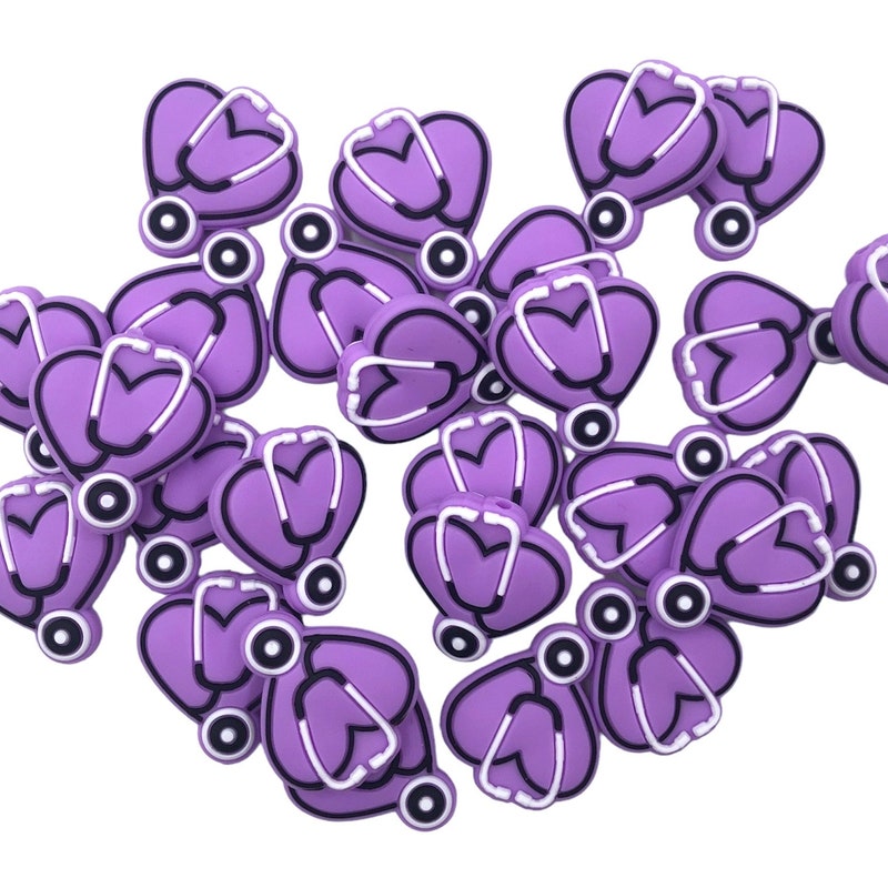 Silicone Purple Heart Charm - Etsy