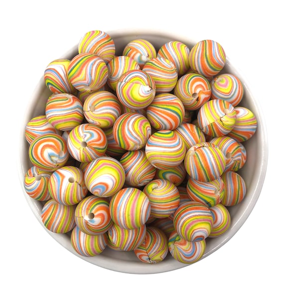 15mm Streamer Print Silicone Beads Print Silicone Beads - Etsy