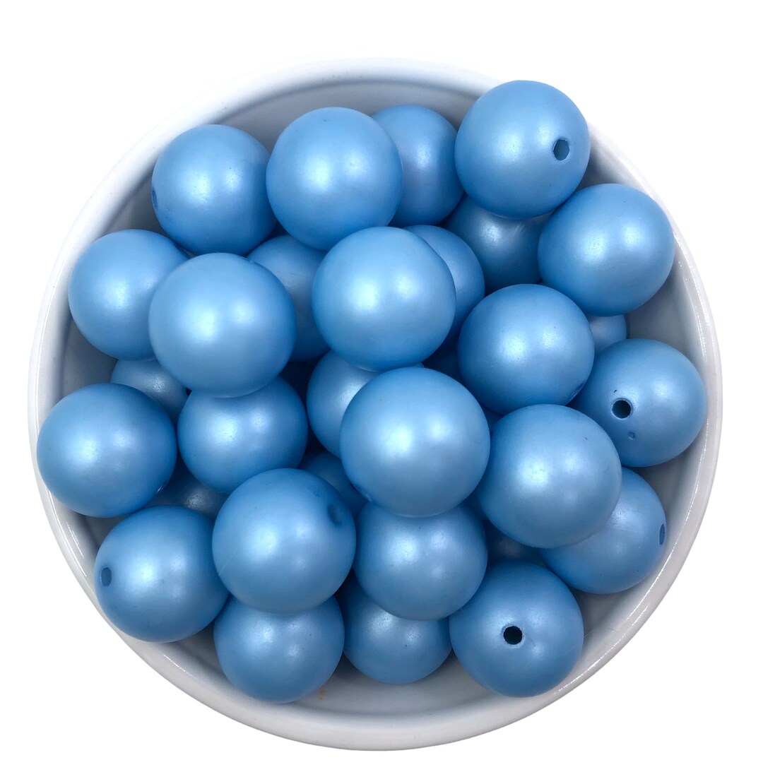 20mm Sky Blue Matte Pearl Chunky Beads , 20mm Pastel Blue Pearl Beads ...