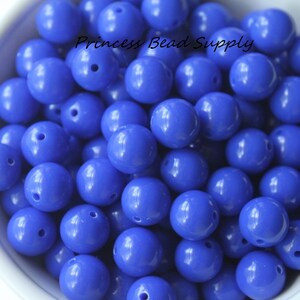 12mm Royal Blue Solid Beads Set of 20 or 50, Blue Chunky Beads, Mini ...