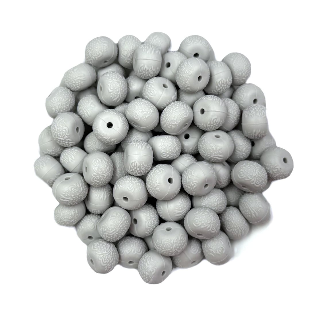 Light Gray Embossed MINI ABACUS Silicone Beads - Etsy