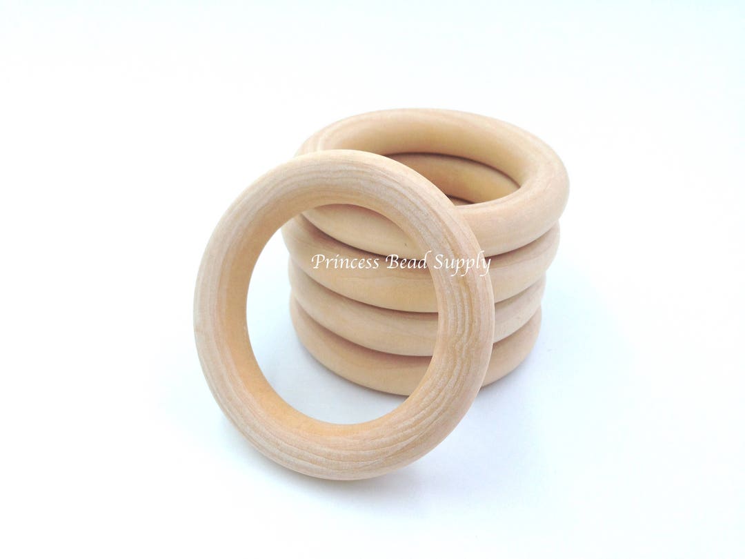Sale--70mm Natural Wood Rings, Natural Unfinished Round Wood Rings ...