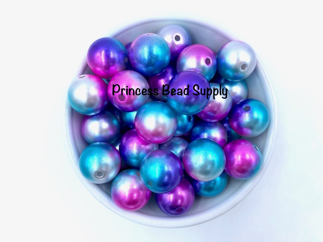 20mm Magic Pearls Acrylic Beads: Purple, Pink & Blue - Etsy