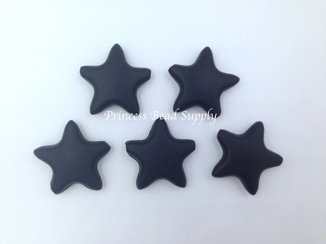 Large Black Star Silicone Bead, 45mm Star Bead, Silicone Beads ...