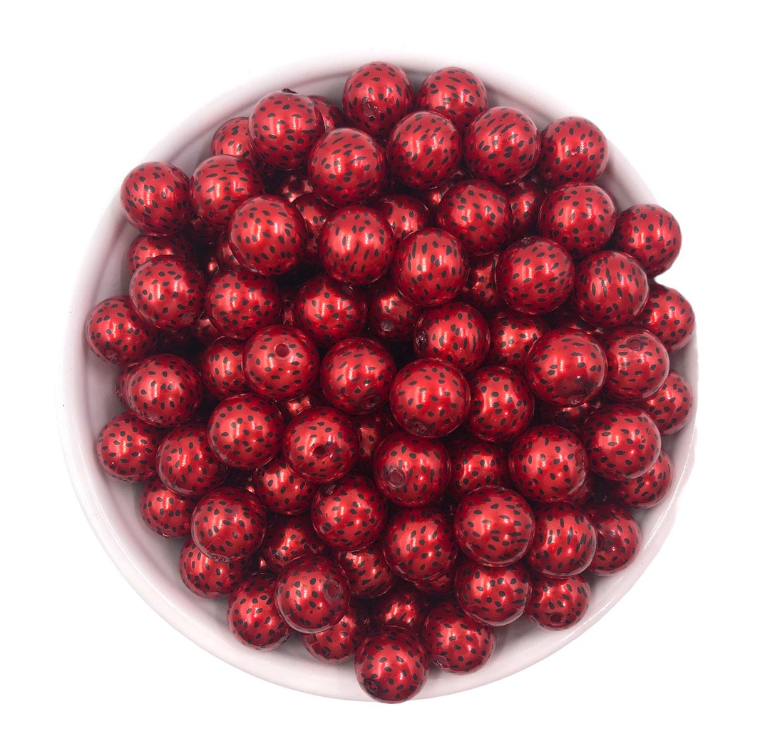 12mm Red Watermelon Seed Pearl Beads, 12mm Watermelon Seed Mini Beads ...
