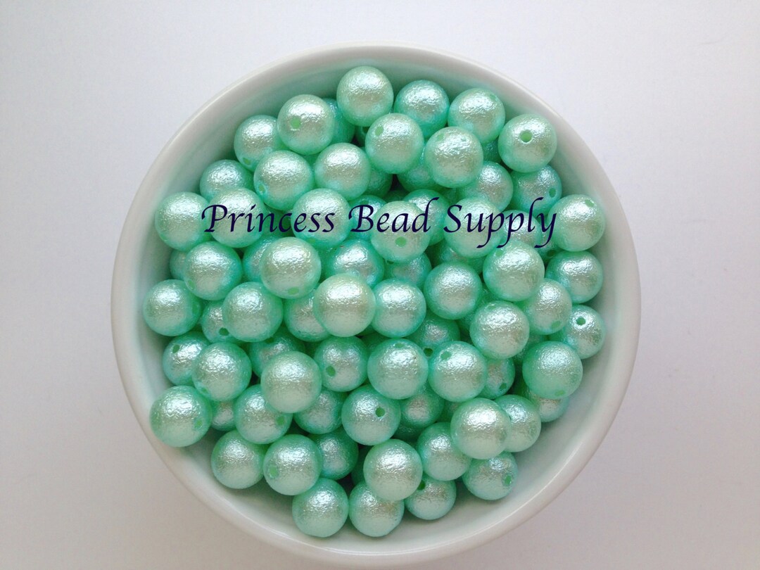 12mm Mint Wrinkle Pearl Beads, Set of 20 Mint Pearls, 12mm Beads ...