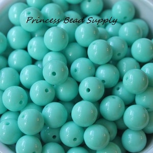 12mm Mint Solid Beads Set of 20 or 50, Mini Chunky Beads, Chunky Beads ...