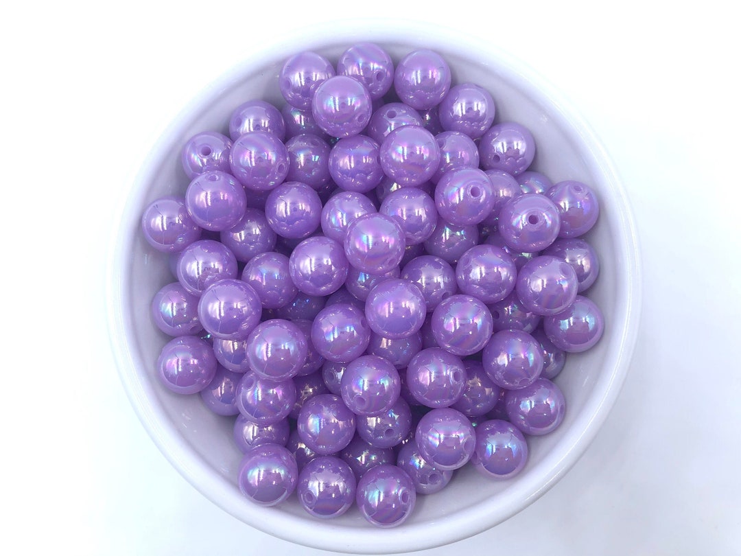 12mm Neon Light Purple AB Solid Acrylic Beads - Etsy
