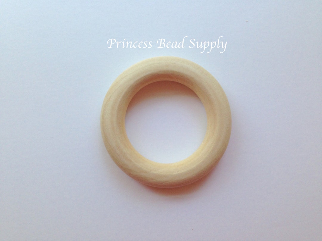 Sale--56mm Natural Wood Rings, 2.2" Natural Unfinished Round Wood Rings ...