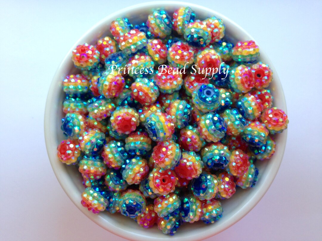 12mm Rainbow Rhinestone Beads Rainbow Striped AB Rhinestone - Etsy