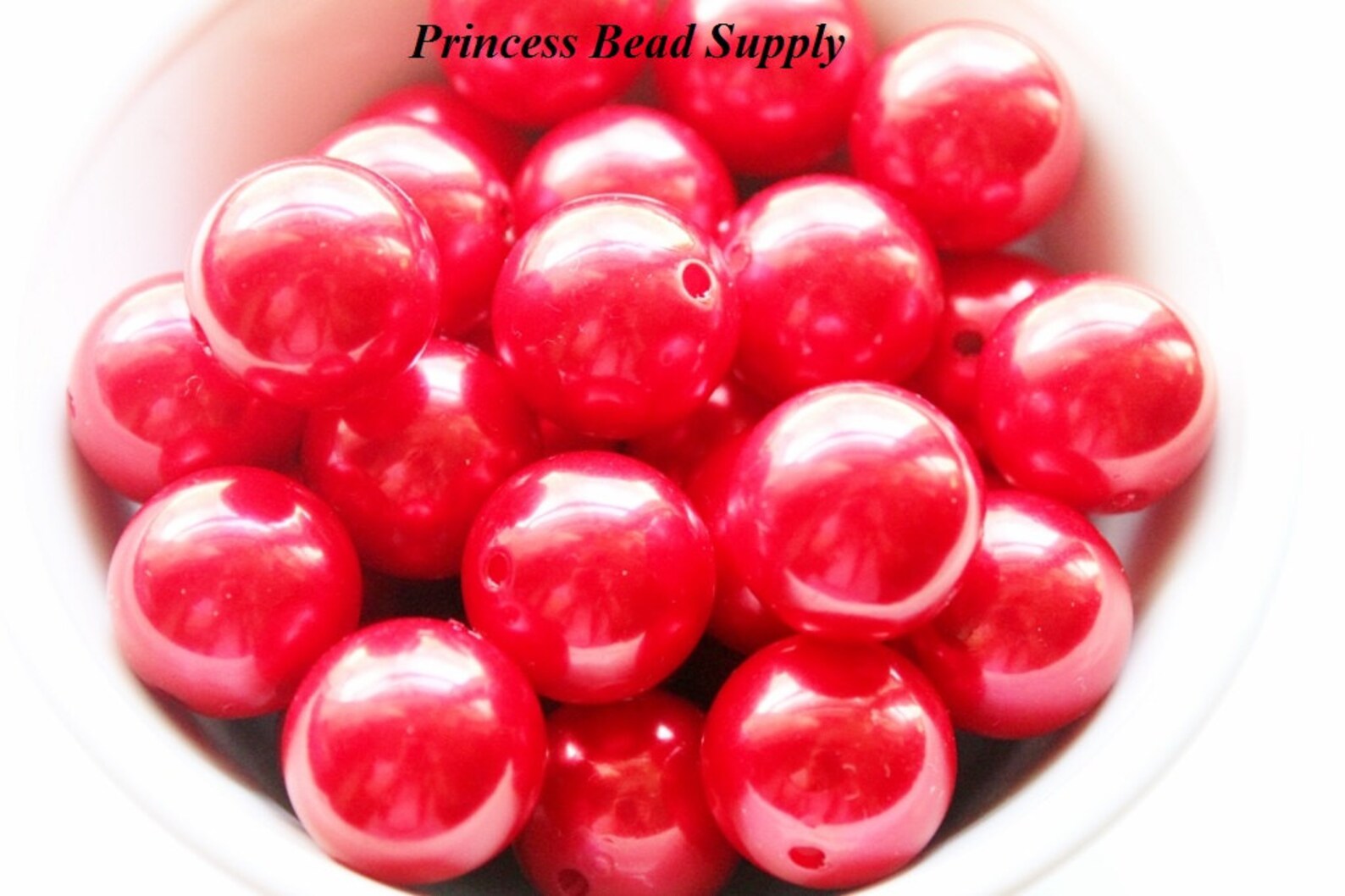 20mm Red Pearl Chunky Beads Set of 10 Red Pearl Beads 20mm | Etsy