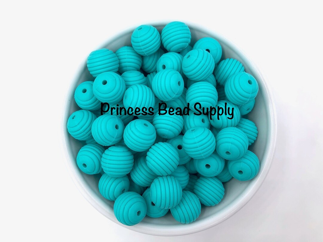 15mm Turquoise Silicone Beehive Beads, 15mm Beehive Silicone Beads ...