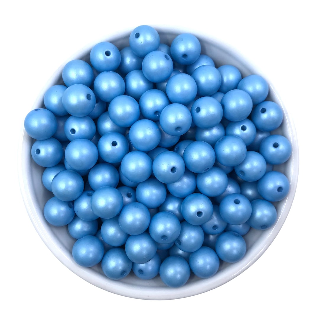 12mm Light Blue Matte Pearl Beads, Pastel Sky Blue Matte Pearls, 12mm ...
