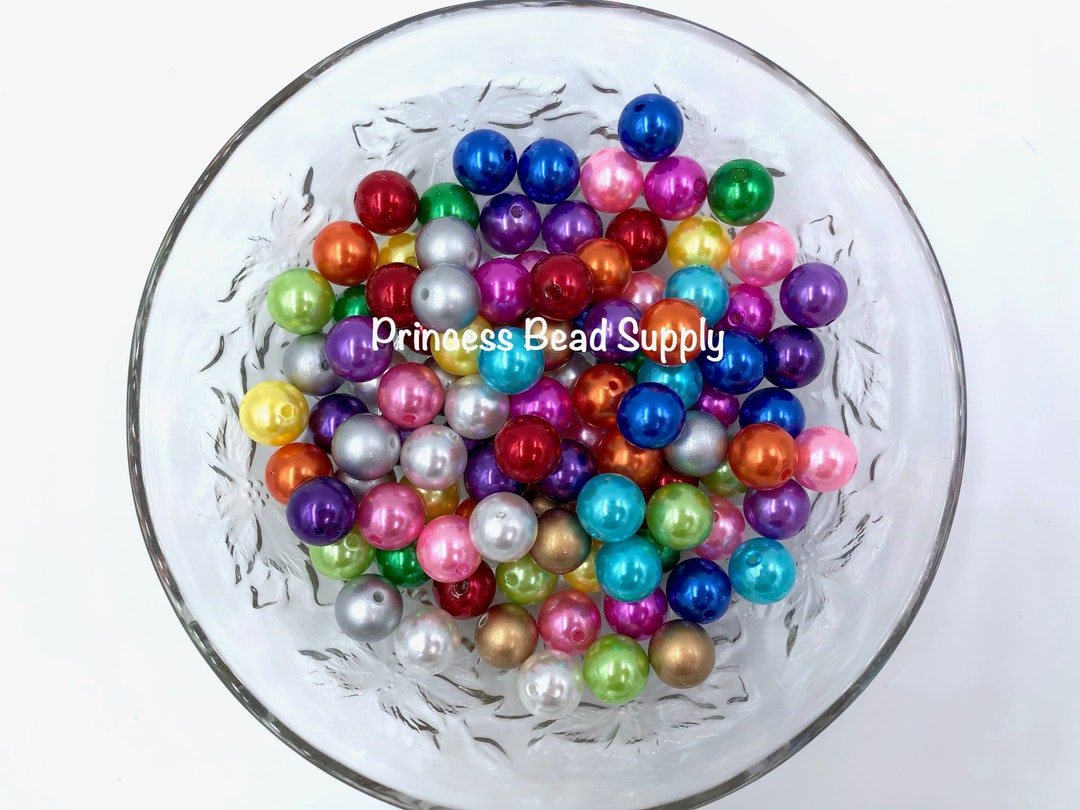 12mm Mixed Color Pearl Acrylic Beads - Etsy