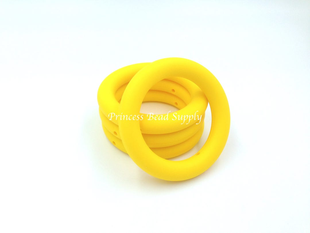 65mm Yellow Silicone Ring With Holes, 65mm Round Circle Silicone Donut ...
