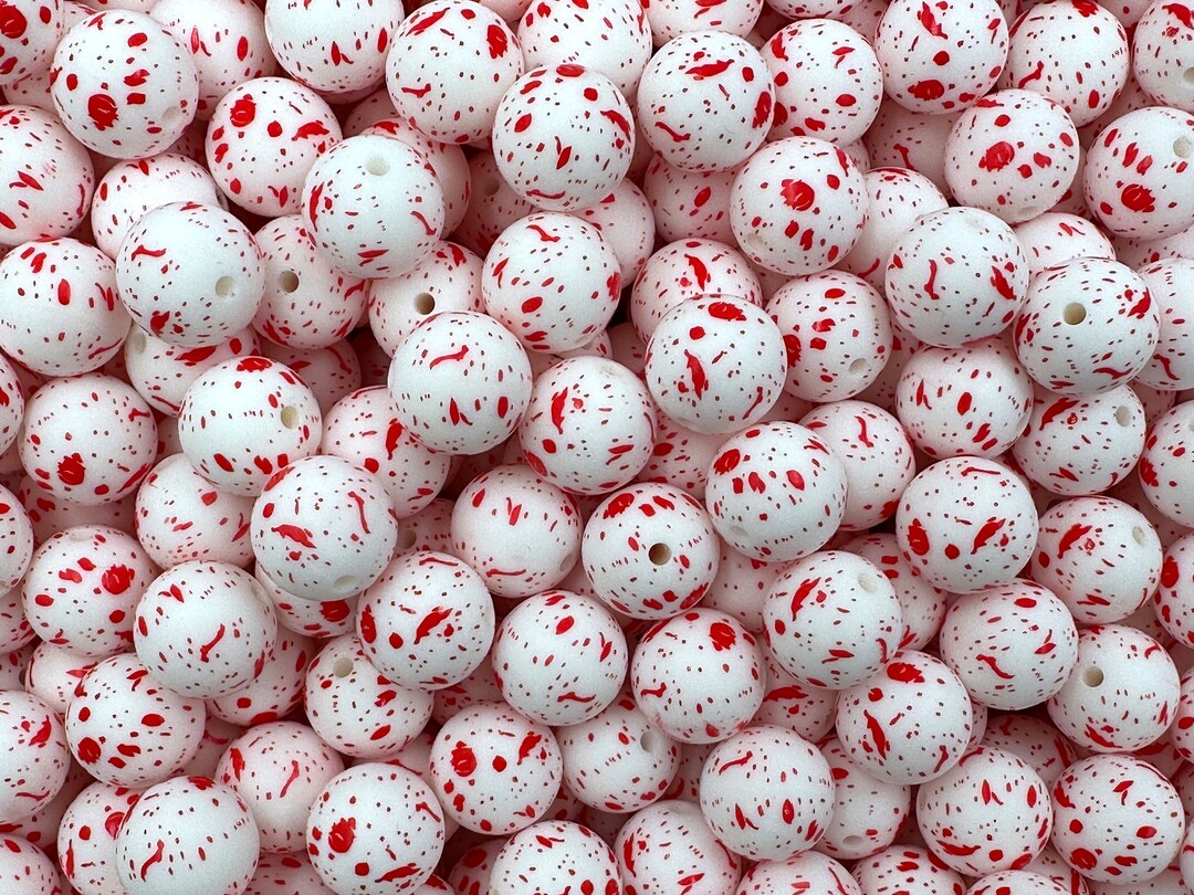 15mm Red Blood Splatter Print Silicone Beads - Etsy