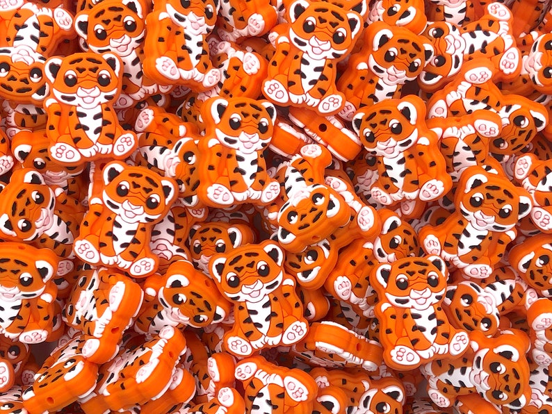 Orange Tiger Silicone Beads Tiger Shaped Silicone Beads - Etsy