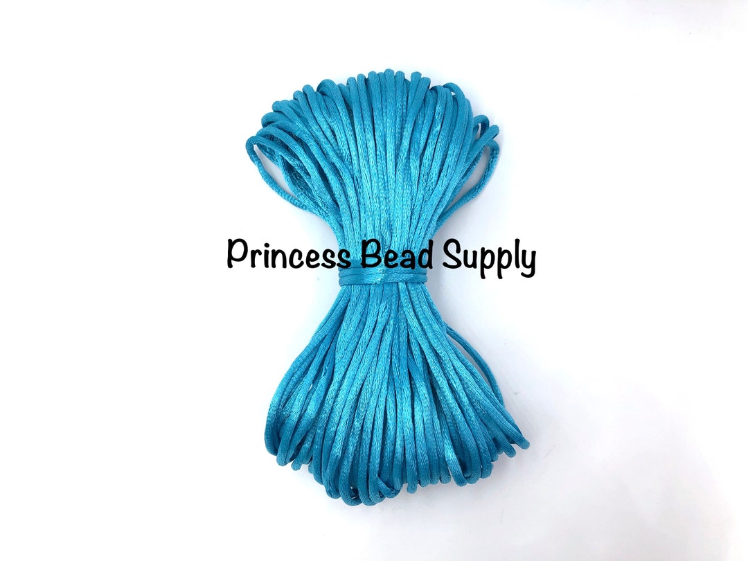 20 Yards of Satin Nylon Cord, Turquoise Blue Cord, Bulk Satin Nylon ...
