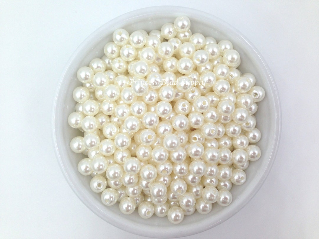 8mm Ivory Pearl Beads, 100 Ivory Pearls, 8mm Ivory Pearls, 8mm Spacer ...