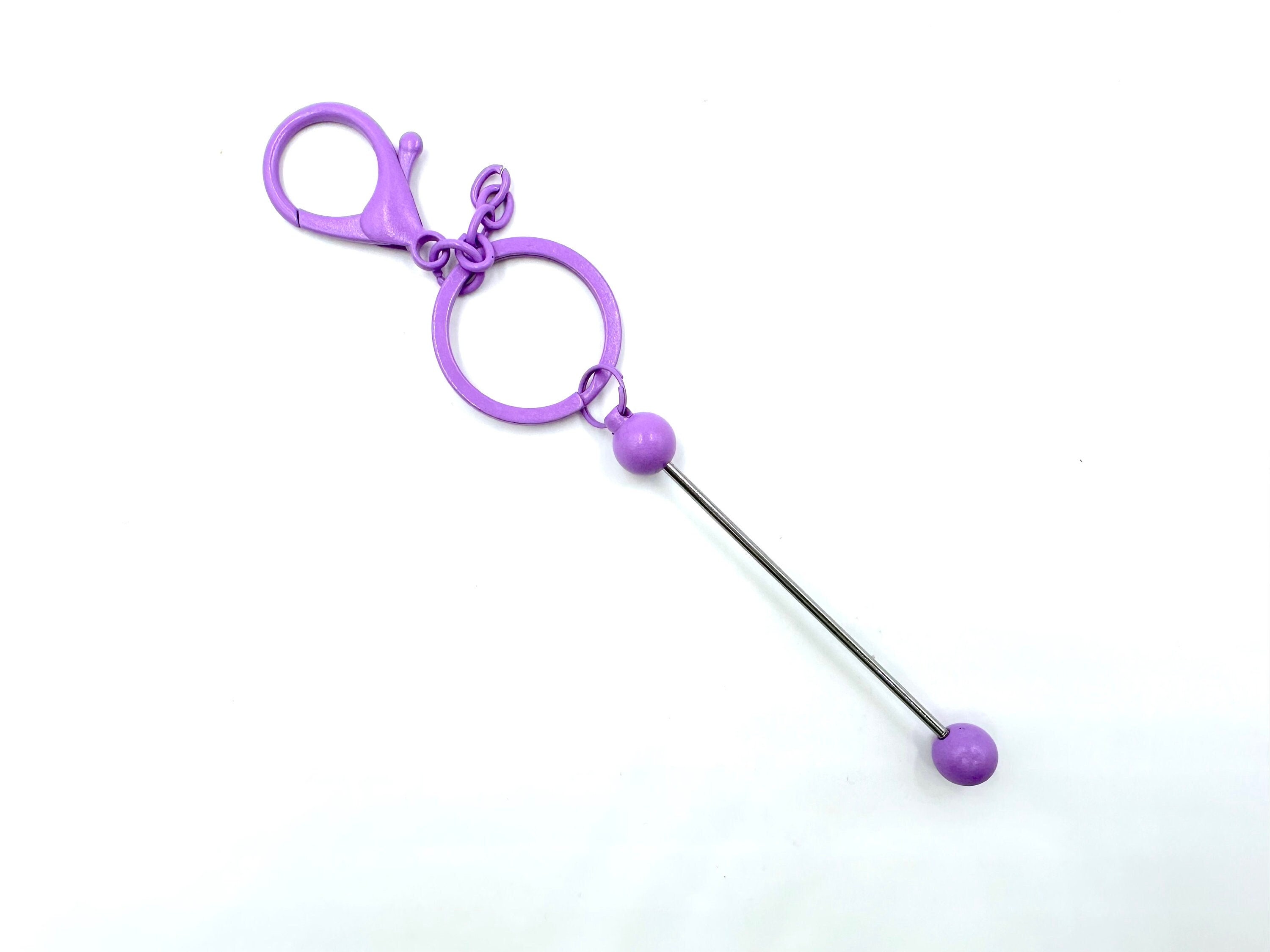 Purple Key Chain Bars, Beadable Key Chain - Etsy