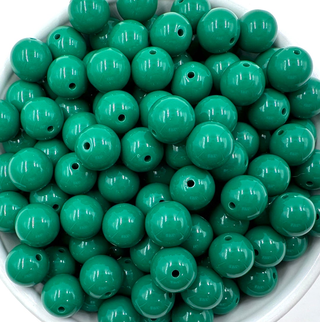 12mm Hunter Green Solid Beads Set of 20 or 50, 12mm Beads, Mini Chunky ...