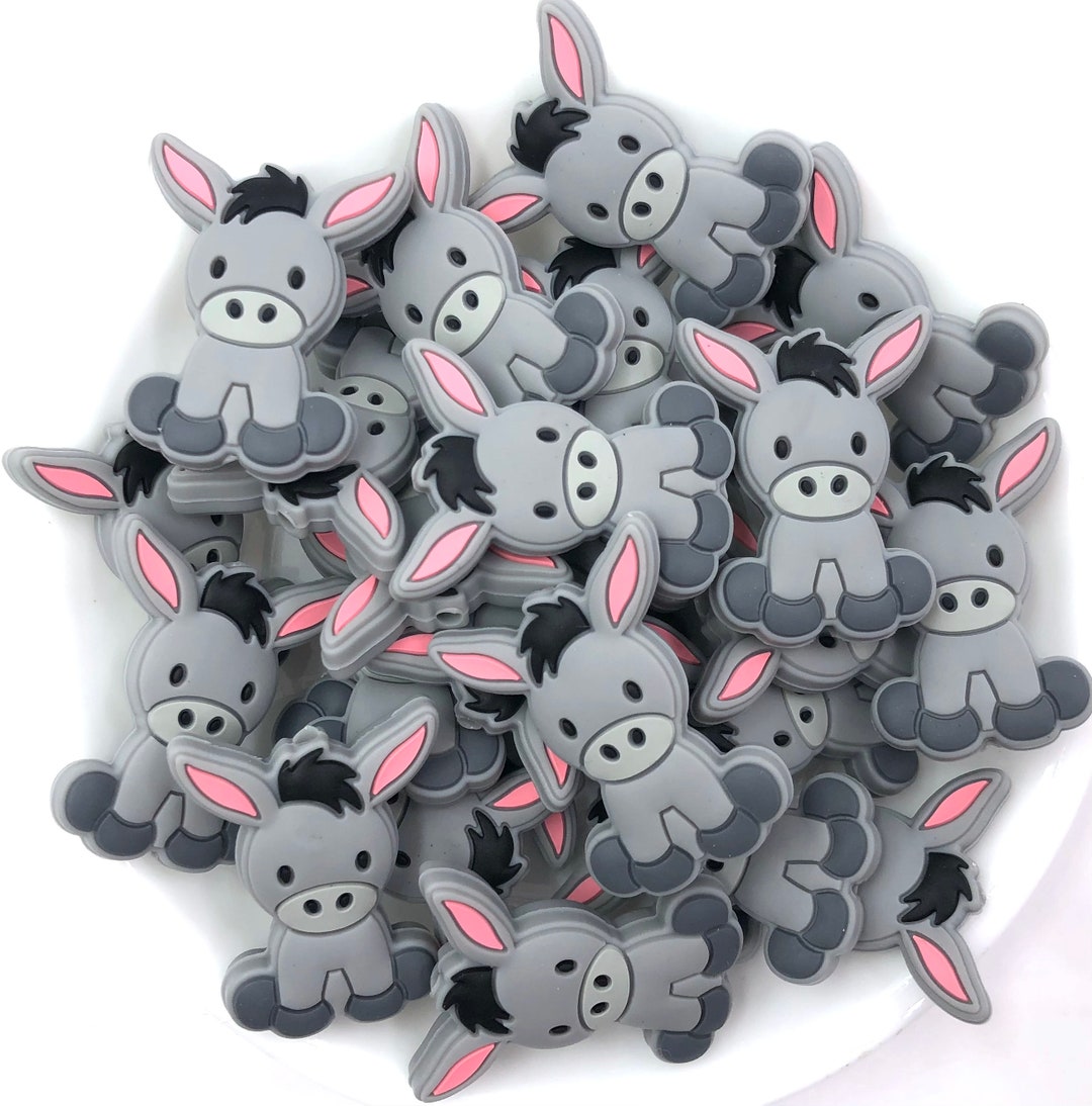 Gray Donkey Silicone Focal Beads - Etsy