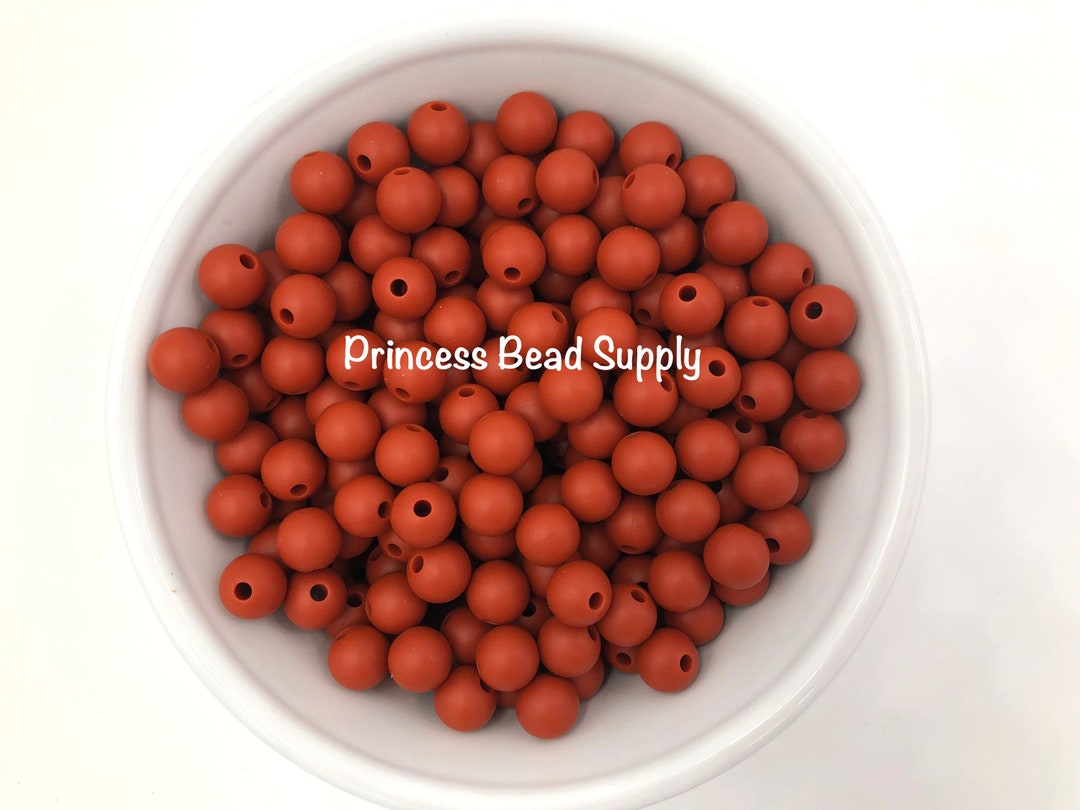 9mm Rust Silicone Beads, Rust Orange Silicone Beads, Silicone Beads ...