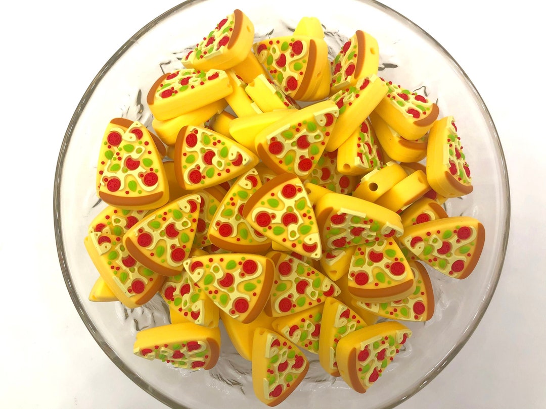 Pizza Slice Silicone Focal Beads, Pizza Shaped Silicone Beads, Silicone ...
