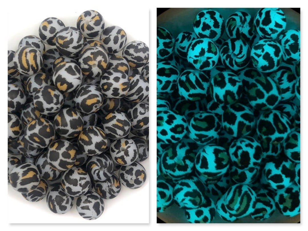 15mm Cheetah Print Glow in the Dark Silicone Beads Silicone - Etsy